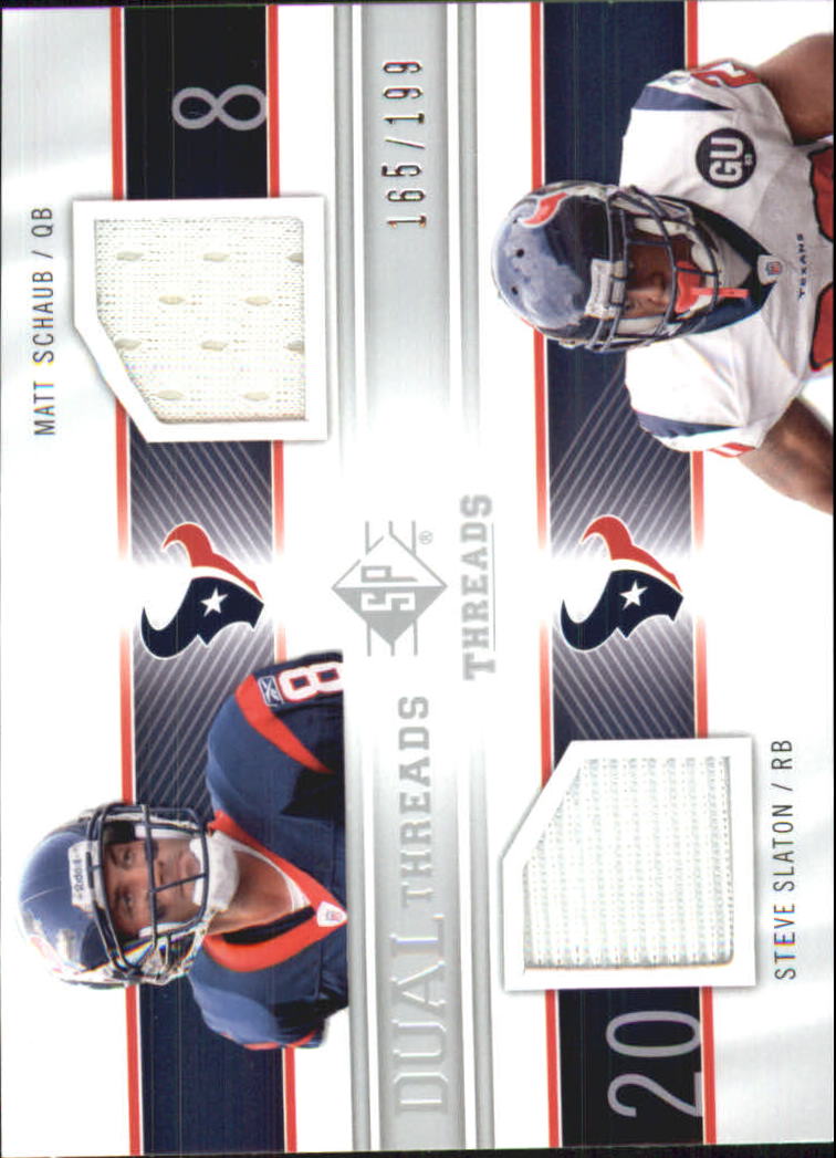 2009 SP Threads Dual Threads #SS Matt Schaub/Steve Slaton - NM-MT ...