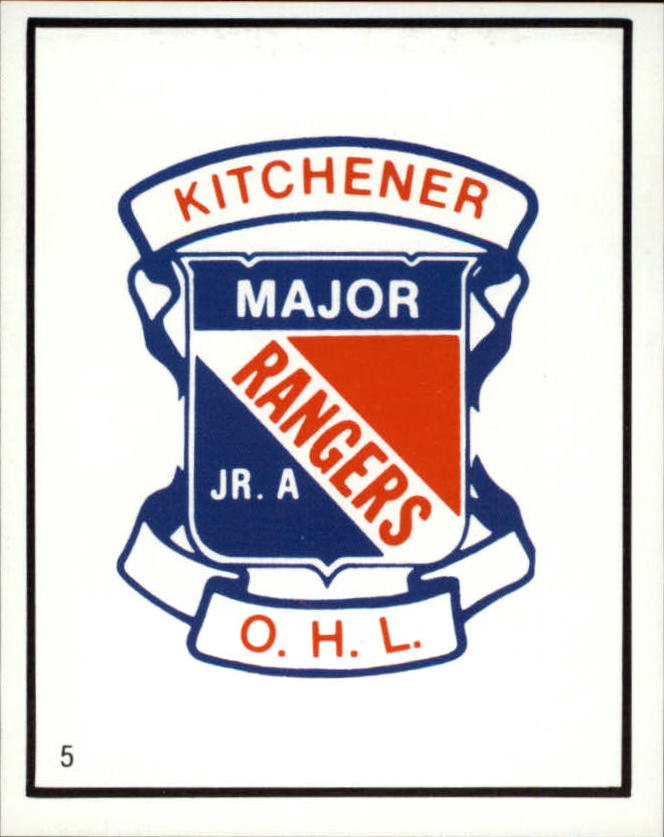 1985-86 Kitchener Rangers #5 Kitchener Rangers logo/Checklist - EX-MT