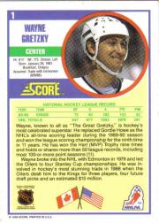 1990-91 Score Hottest/Rising Stars #1 Wayne Gretzky - NM-MT