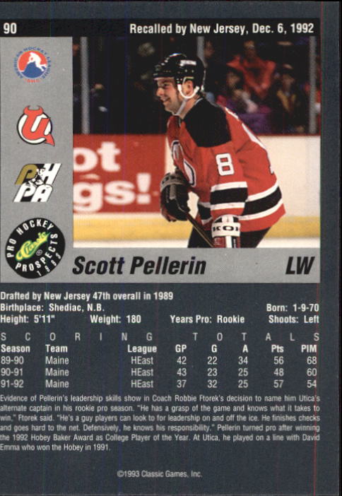 1993 Classic Pro Prospects #90 Scott Pellerin AS - NM-MT