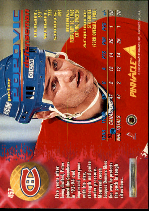1994-95 Pinnacle #457 Peter Popovic - NM-MT