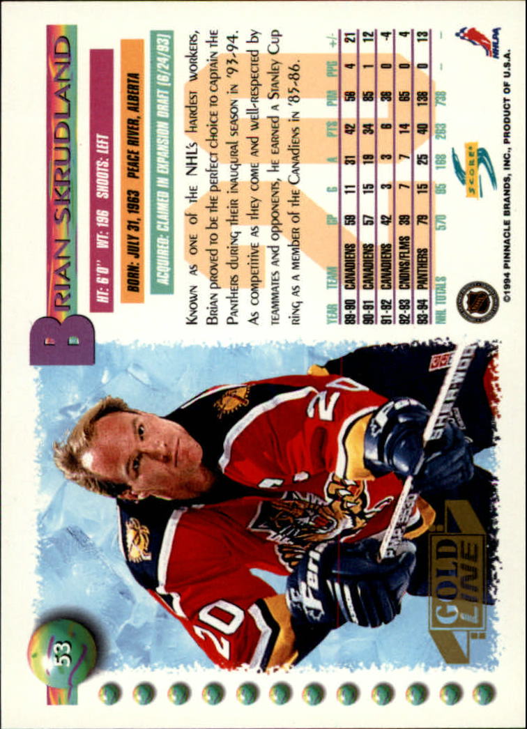 1994-95 Score Gold Line #53 Brian Skrudland - NM-MT