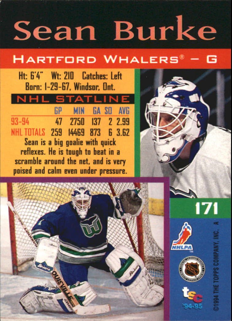 1994-95 Stadium Club #171 Sean Burke - NM-MT