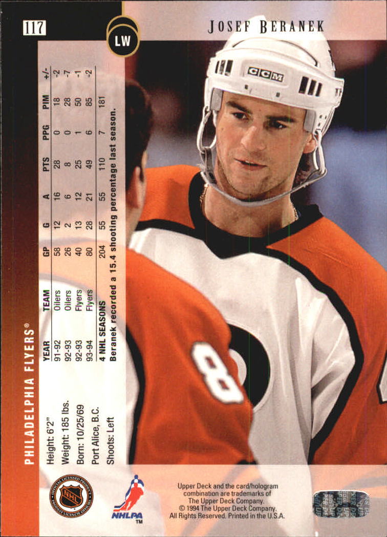 1994-95 Upper Deck #117 Josef Beranek - NM-MT
