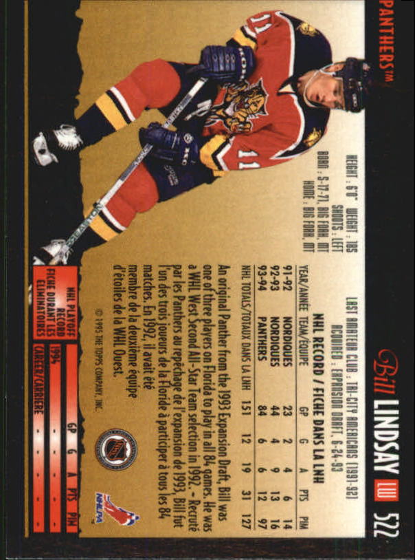 1994-95 OPC Premier #522 Bill Lindsay - NM-MT