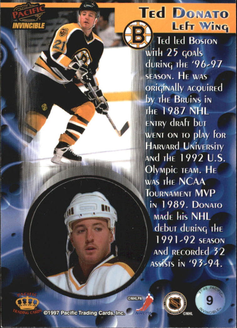 1997-98 Pacific Invincible Emerald Green #9 Ted Donato - NM-MT