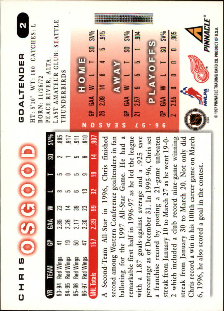 1997-98 Score Artist's Proofs #2 Chris Osgood - NM-MT