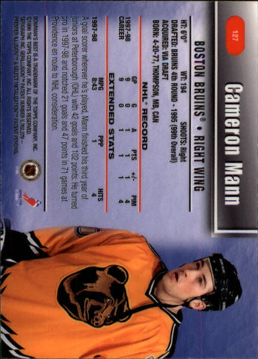 1998-99 Bowman's Best #127 Cameron Mann SP - NrMt+