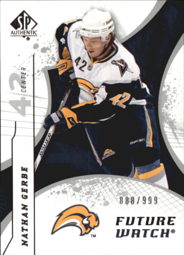 2008-09 SP Authentic #173 Nathan Gerbe RC - NM-MT - The DugoutZone ...