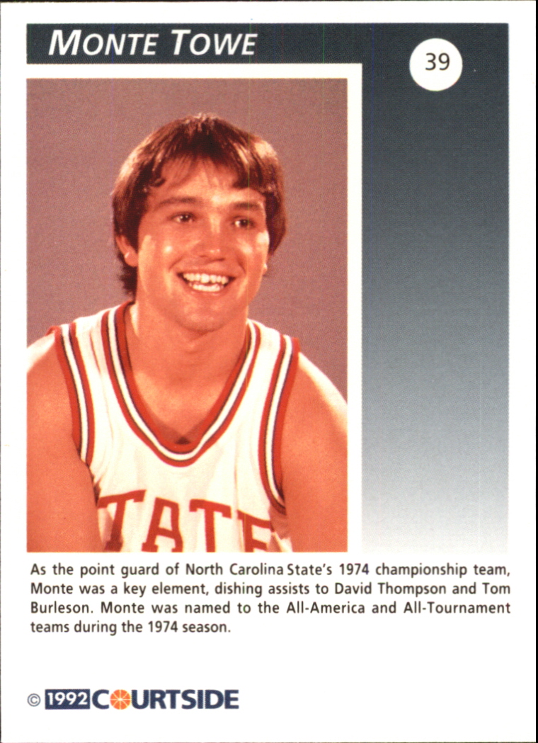 1992 Courtside Flashback #39 Monte Towe - B5685 - NM-MT