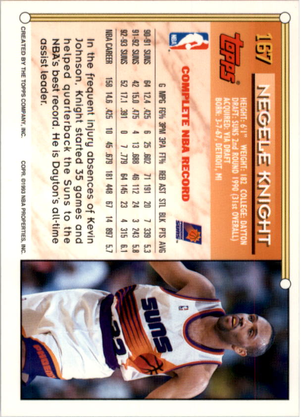1993-94 Topps #167 Negele Knight - NM-MT