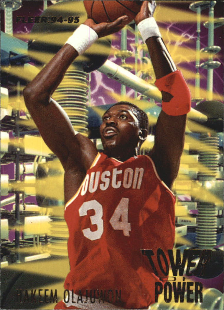 1994-95 Fleer Towers of Power #7 Hakeem Olajuwon - 7 of 10 - MINT ...