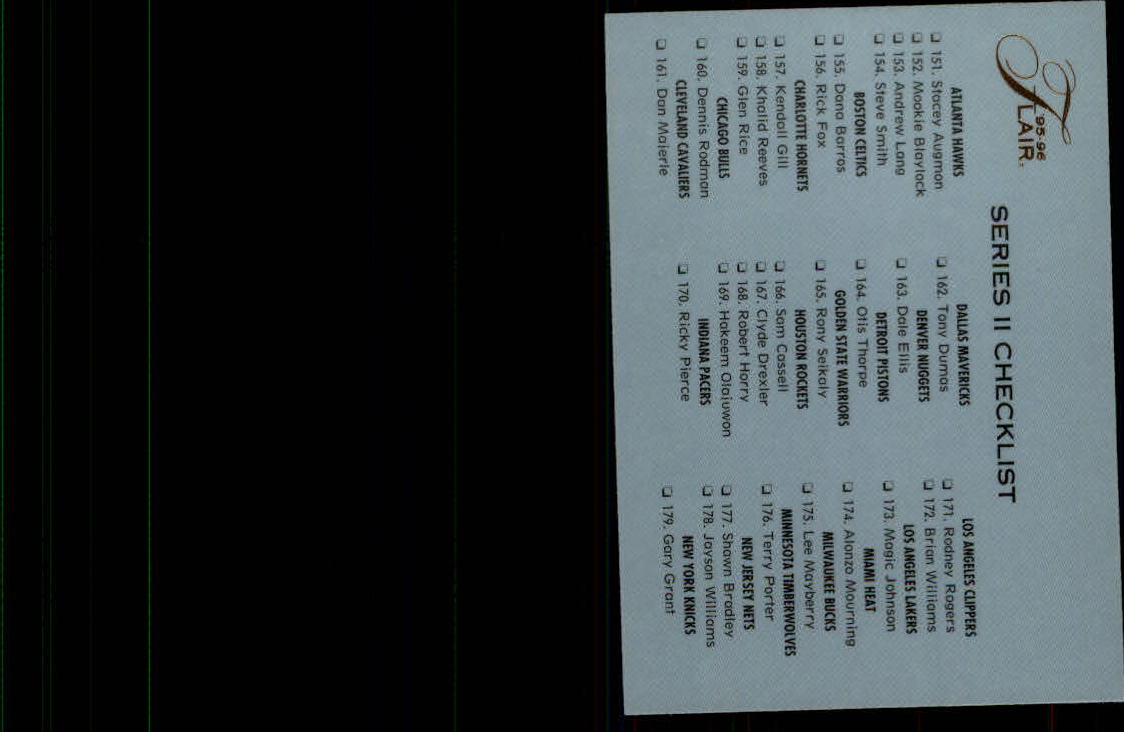 1995-96 Flair #249 Checklist - NM-MT