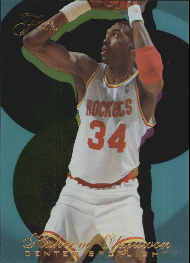 1995-96 Flair Center Spotlight #4 Hakeem Olajuwon - NM-MT