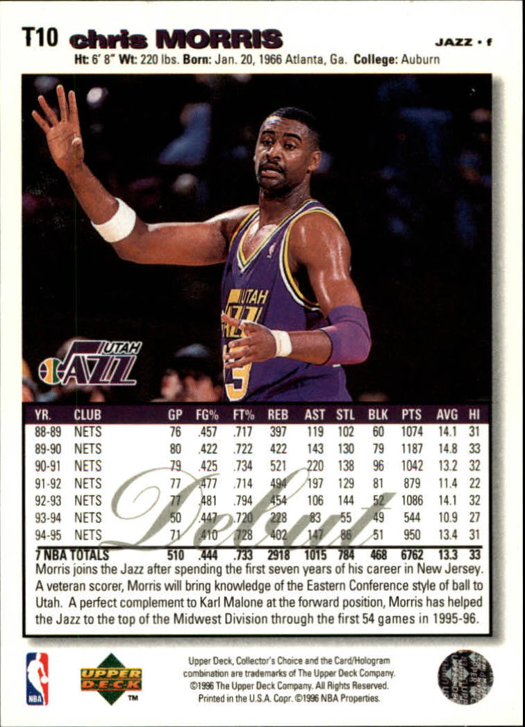 1995-96 Collector's Choice Debut Trade #T10 Chris Morris - NM-MT