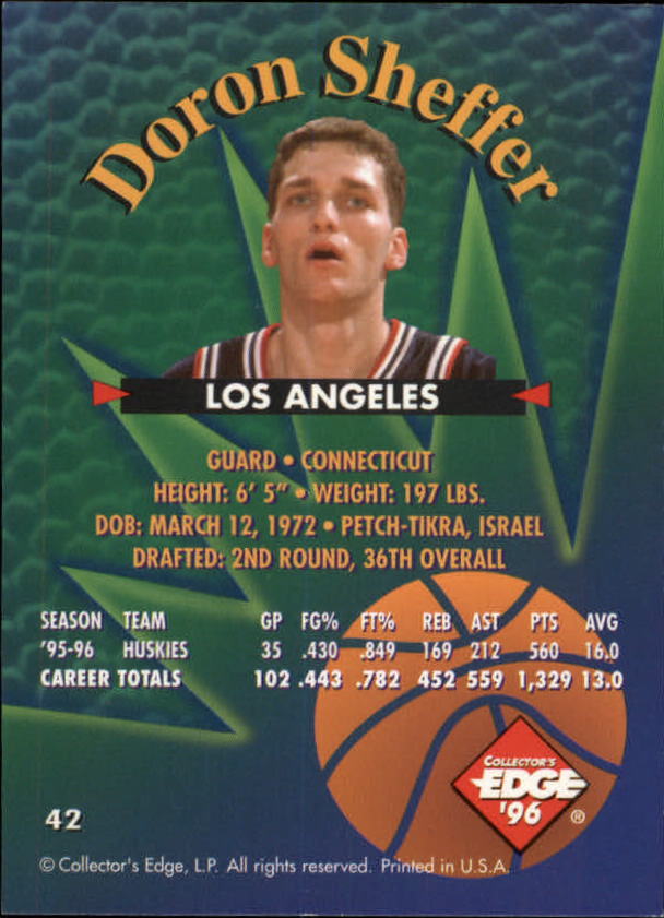 1996 Collector's Edge #42 Doron Sheffer - NM-MT
