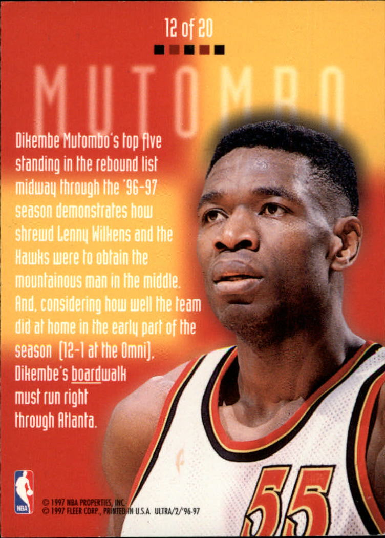 1996-97 Ultra Board Game #12 Dikembe Mutombo - NM-MT