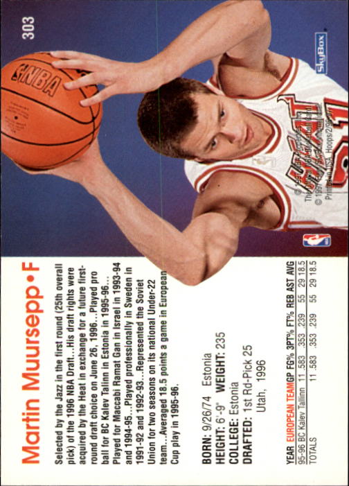 1996-97 Hoops #303 Martin Muursepp RC - NM-MT