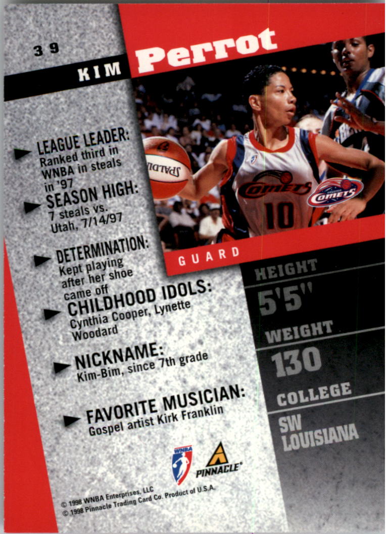 1998 Pinnacle WNBA #39 Kim Perrot - NM-MT