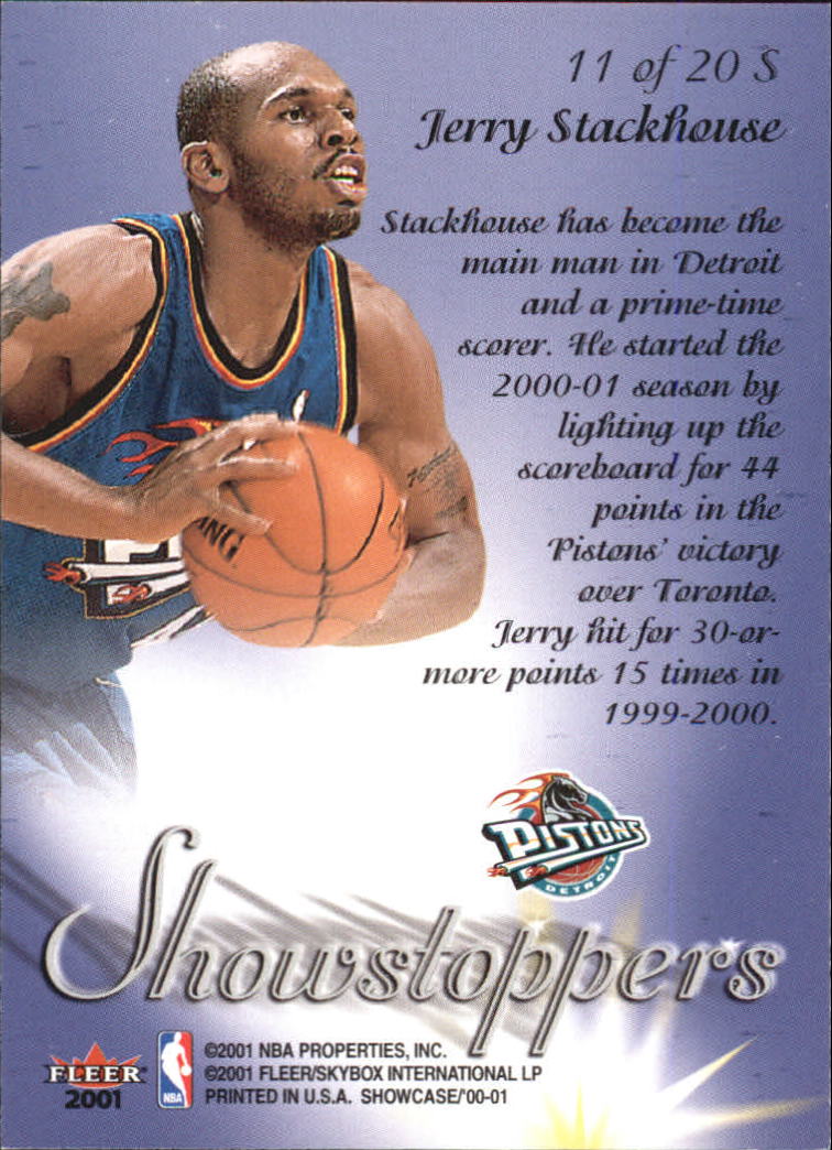2000-01 Fleer Showcase Showstoppers #11 Jerry Stackhouse - NM-MT