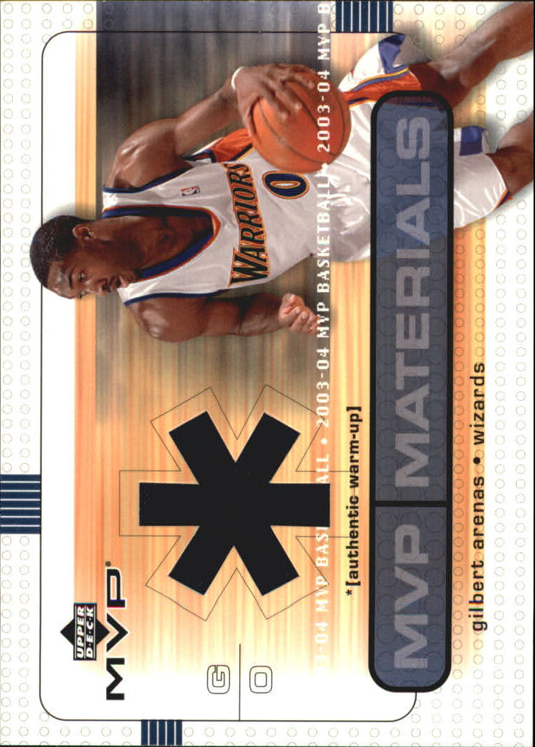 2003-04 Upper Deck MVP Materials Warmups #GAWU Gilbert Arenas - NM-MT ...