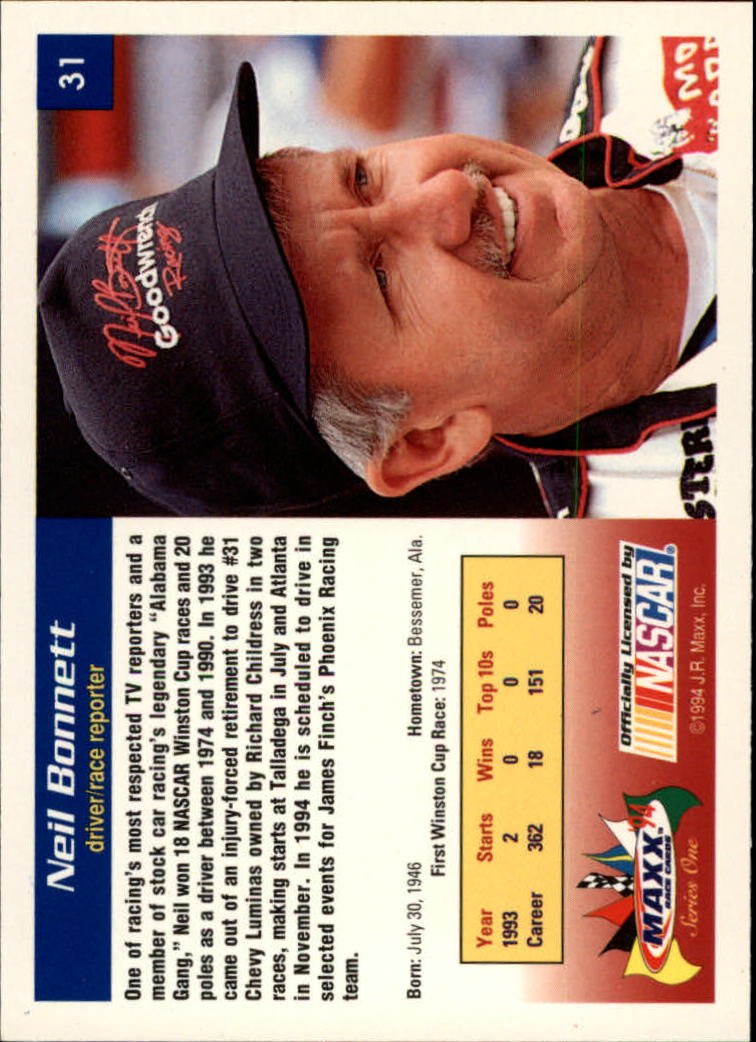 1994 Maxx #31 Neil Bonnett - NM-MT