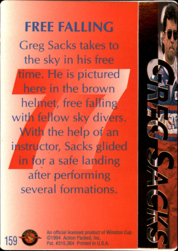1994 Action Packed #159 Greg Sacks - NM-MT