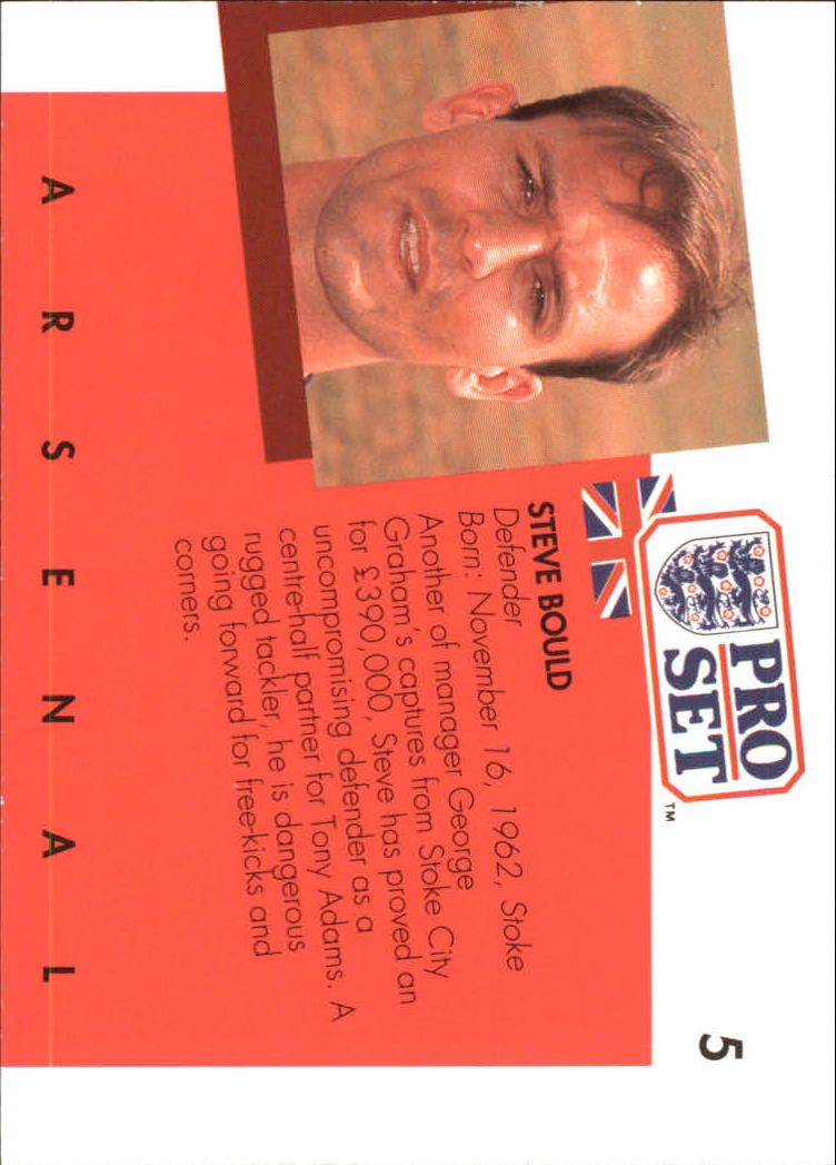 1990-91 Pro Set England #5 Steve Bould - NM-MT