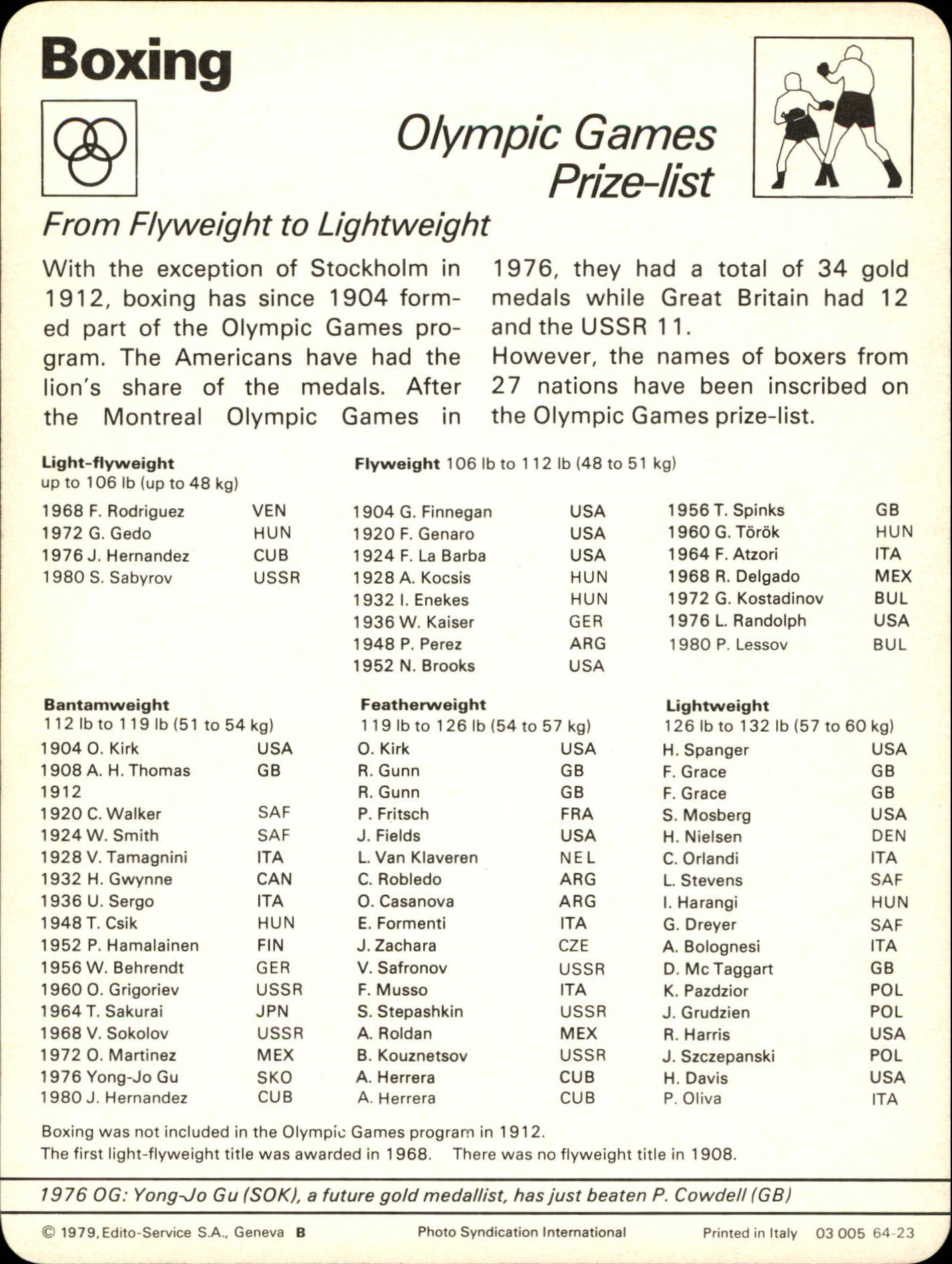 1977-79 Sportscaster Series 64 #6423 Olympic Games - . Oversized. - NM-MT