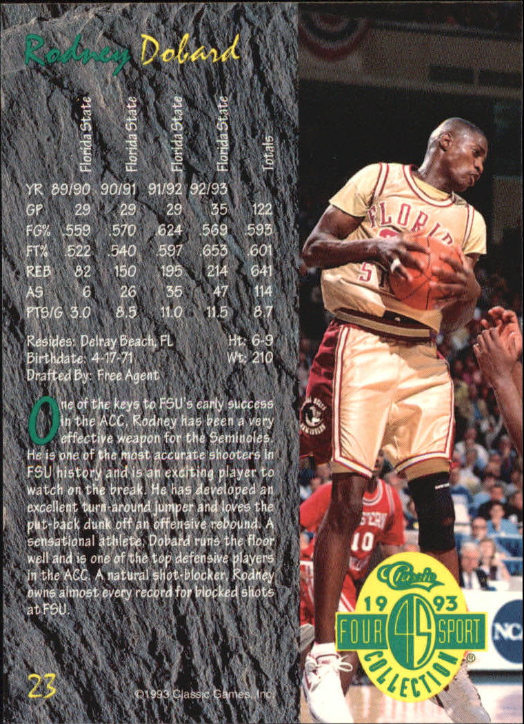 1993 Classic Four Sport #23 Rodney Dobard - NM-MT