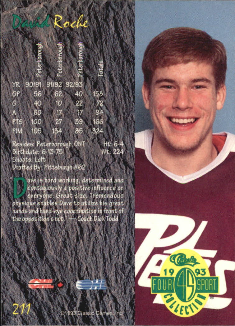 1993 Classic Four Sport #211 David Roche - NM-MT+