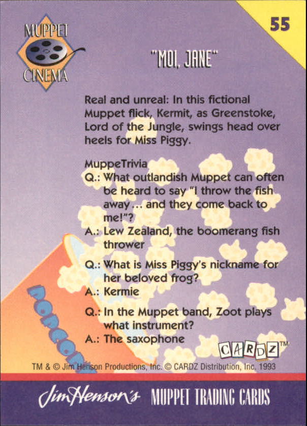 1993 Cardz Jim Henson's Muppet Trading Cards #55 Moi, Jane - NM-MT