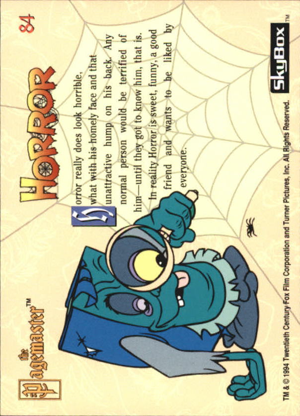 1994 SkyBox The Pagemaster #84 Horror - A6198 - NM-MT