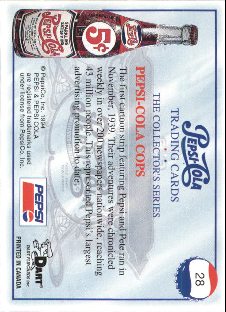 1994 Pepsi Cola Series One #28 Pepsi Cola Cops - NM-MT