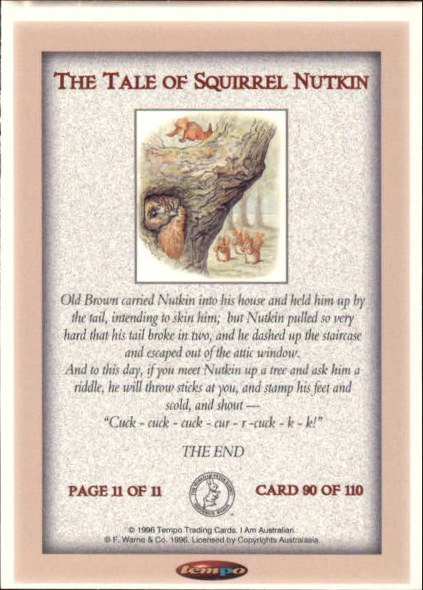 1996 Tempo Beatrix Potter The Tale of Peter Rabbit #90 The Tale of ...