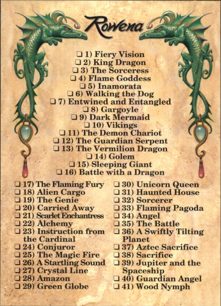 1993 FPG Rowena #90 Checklist - NM-MT