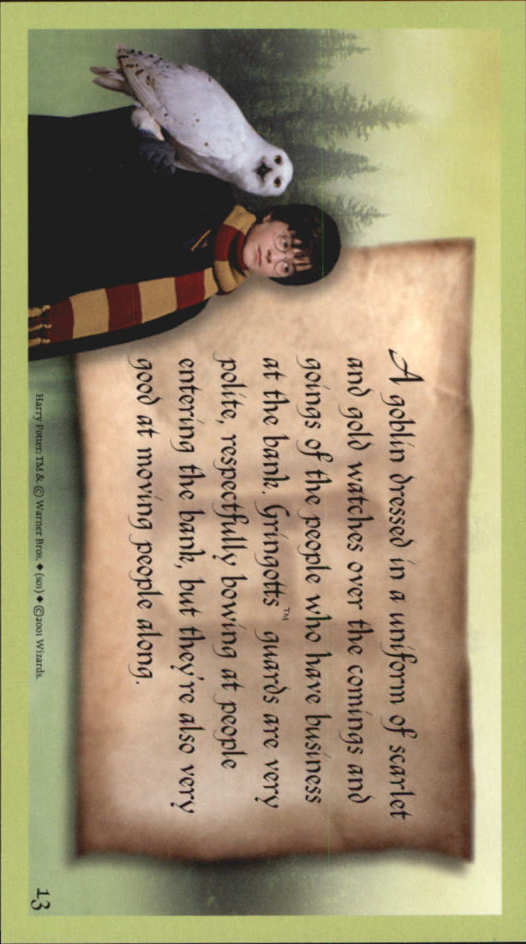 2001 Wizards of the Coast Harry Potter and the Sorcerer's Stone #13 ...