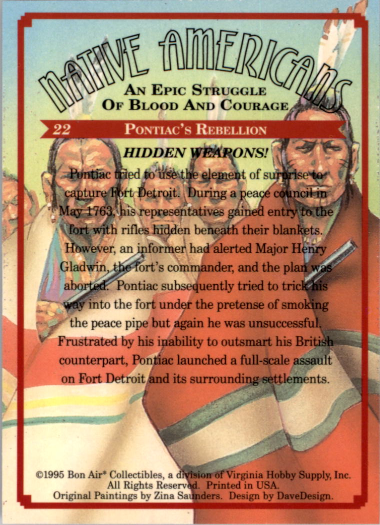 1995 Bon Air Native Americans An Epic Struggle of Blood and Courage #22 ...