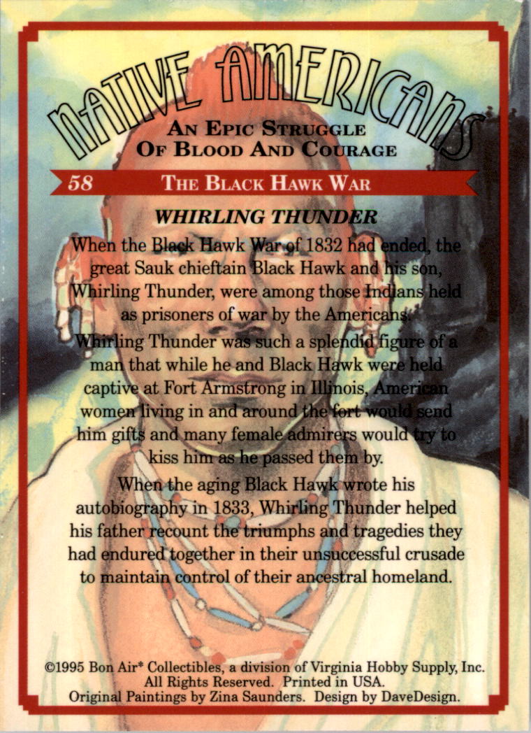 1995 Bon Air Native Americans An Epic Struggle of Blood and Courage #58 ...