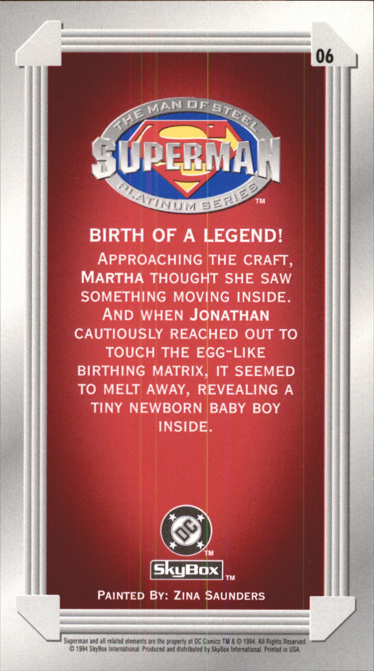 1994 SkyBox Superman Man of Steel Platinum Series Premium Edition #6 ...