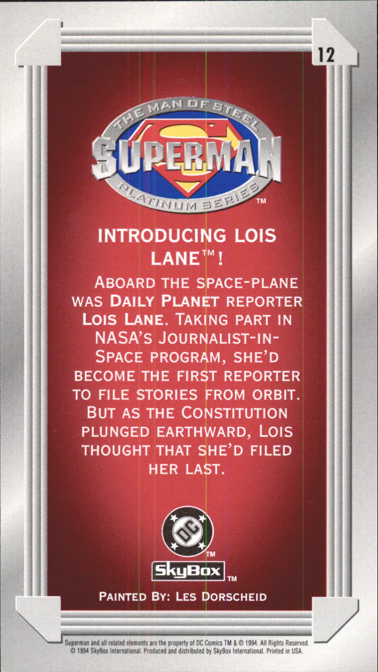 1994 SkyBox Superman Man of Steel Platinum Series Premium Edition #12 Introducing Lois Lane - NM-MT