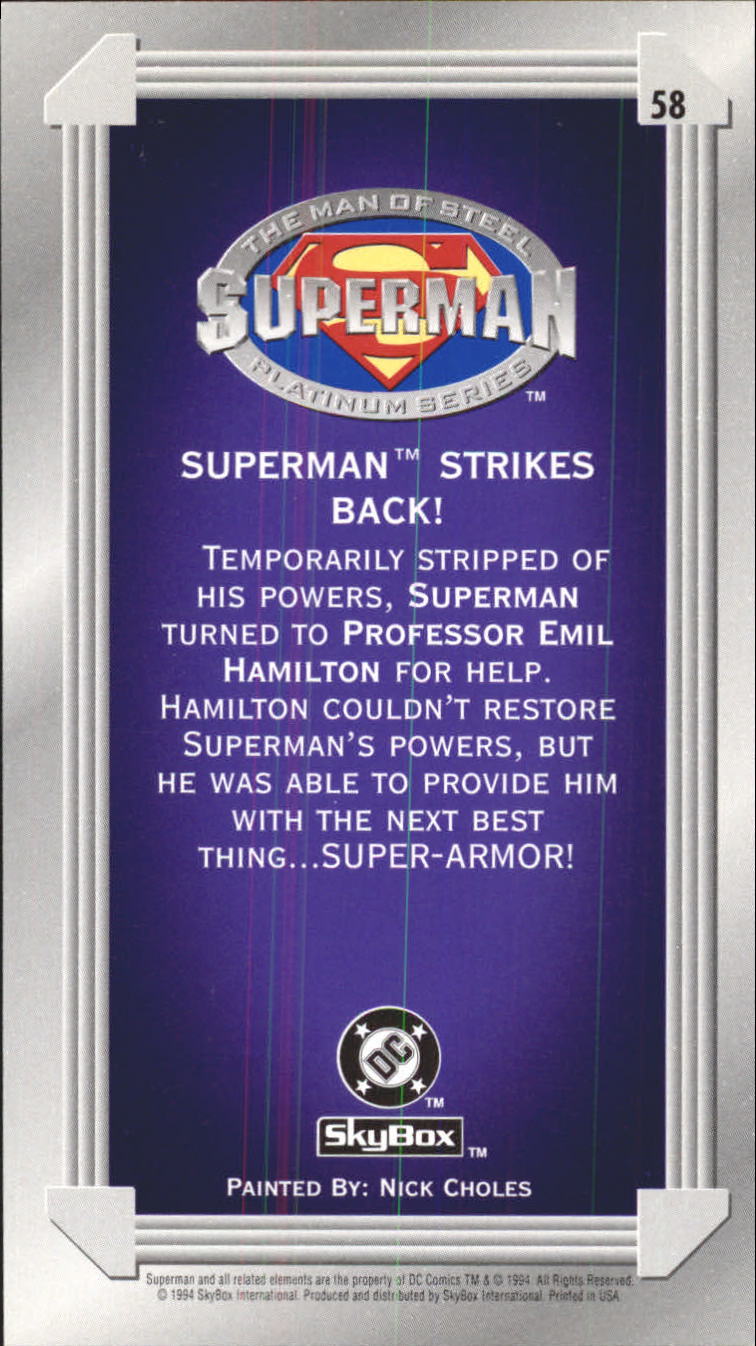 1994 SkyBox Superman Man of Steel Platinum Series Premium Edition #58 ...