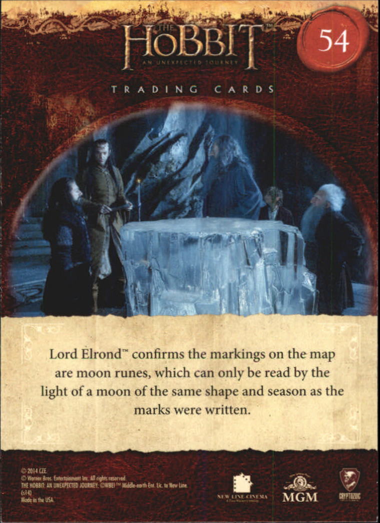 2014 Cryptozoic The Hobbit An Unexpected Journey #54 Moon Runes - NM-MT