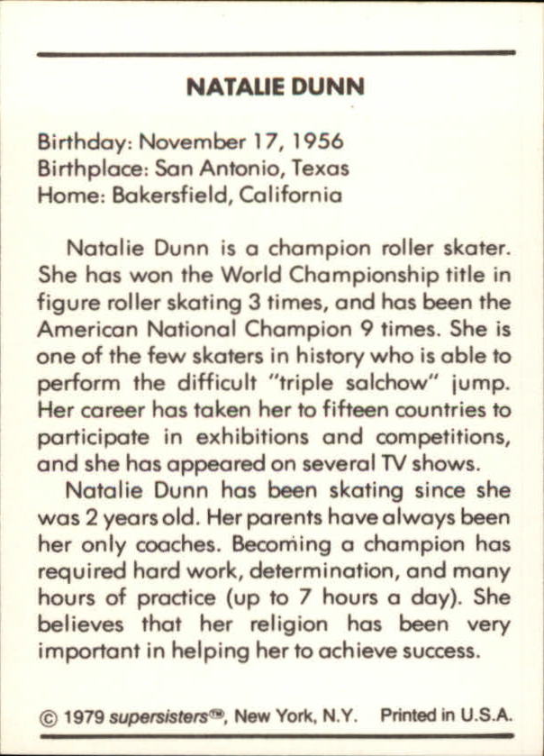 1979 Supersisters #67 Natalie Dunn - EX-MT