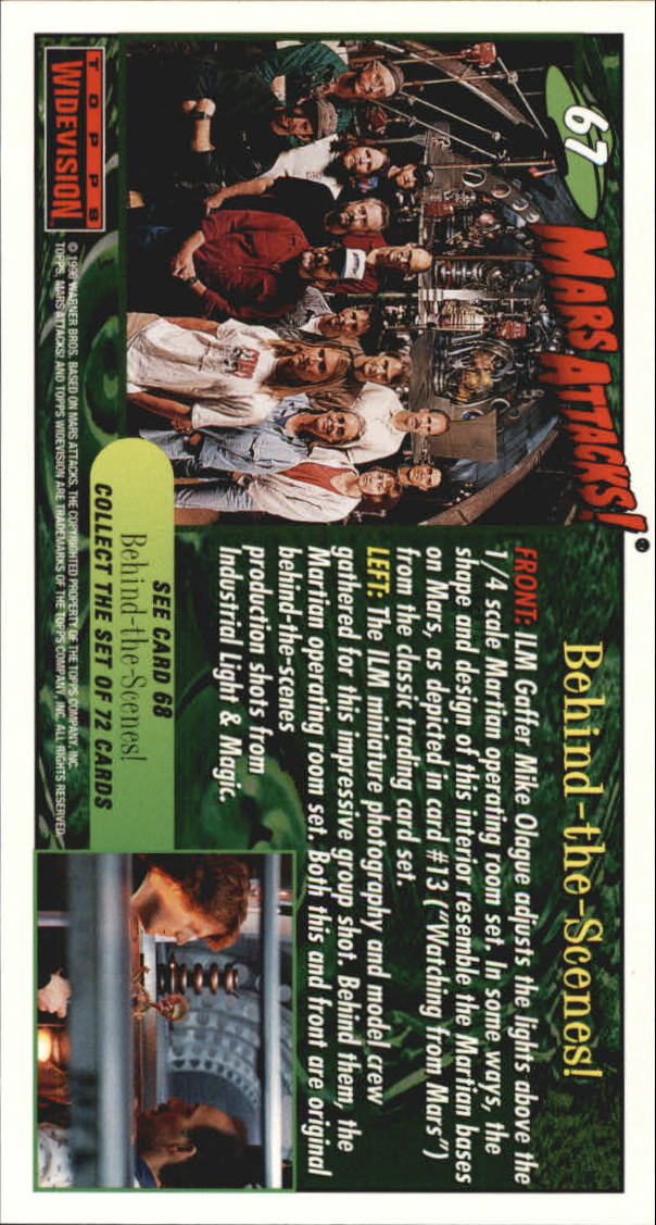 1996 Topps Widevision Mars Attacks #67 ILM Gaffer Mike Olague adjusts ...