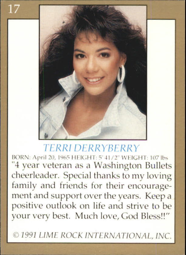 1991 Lime Rock Pro Cheerleaders NBA #17 Terri Derryberry - NM-MT