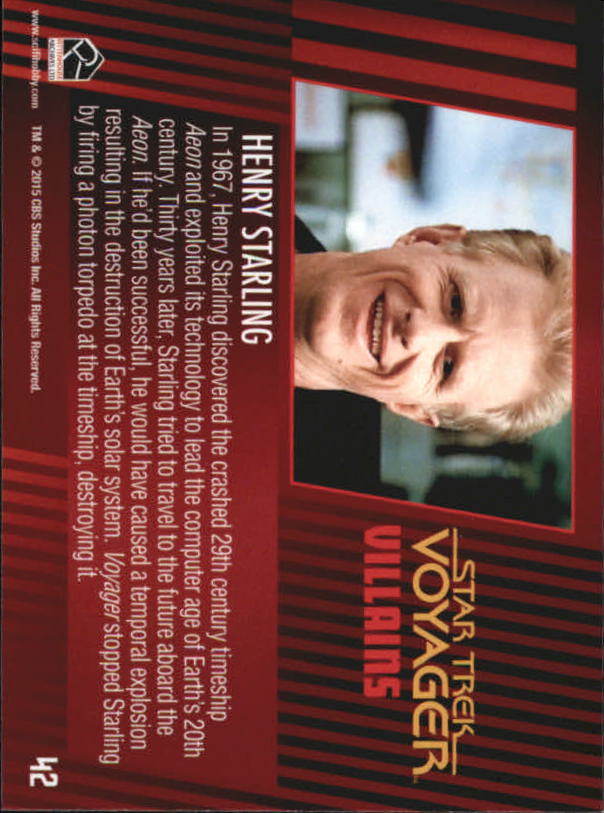 2015 Star Trek Voyager Heroes and Villains #42 Henry Starling - NM-MT