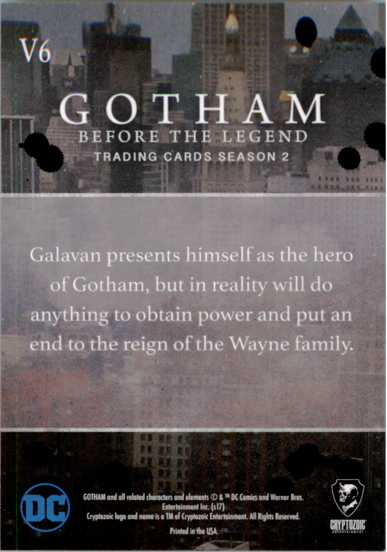 2017 Cryptozoic Gotham Season Two Rising Villains #V6 Theo Galavan ...