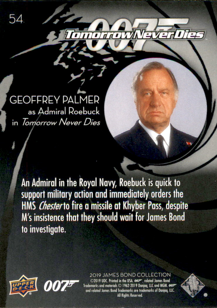 2019 Upper Deck James Bond Collection #54 Geoffrey Palmer as Admiral ...