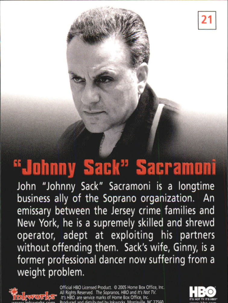 2005 Inkworks The Sopranos Season One #21 Johnny Sack Sacramoni - NM-MT